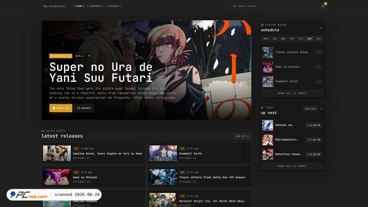 Is animeverse.to Safe? Security Scan Report | PCrisk