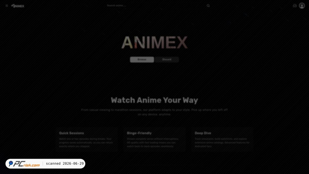 Is animex.one Safe? Security Scan Report | PCrisk