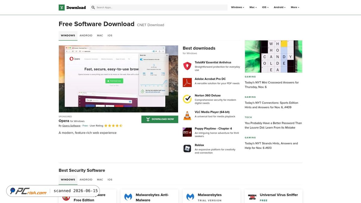 Is download.cnet.com Safe? Security Scan Report | PCrisk