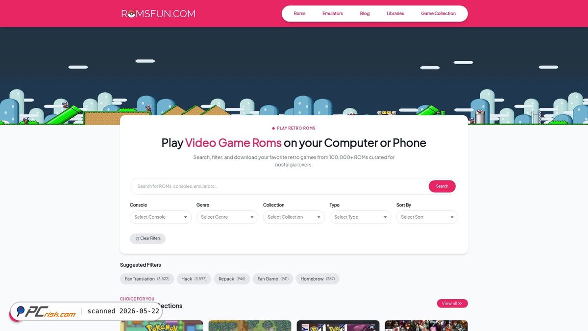 Is romsfun.com Safe? Security Scan Report | PCrisk