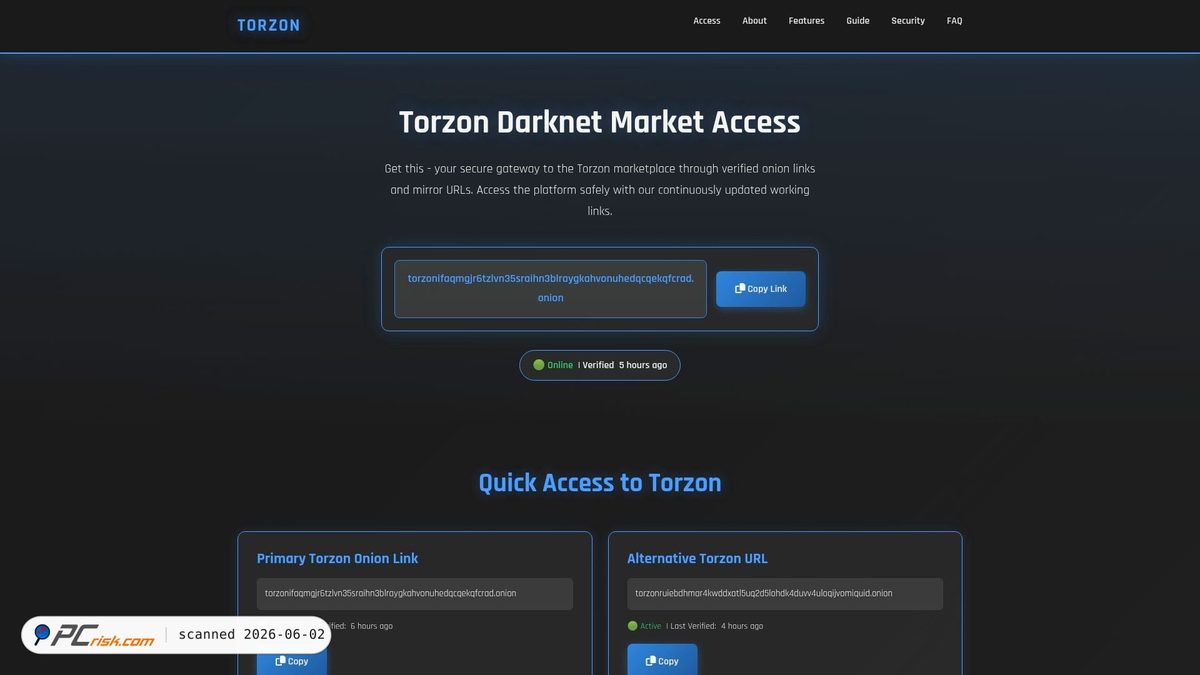 Is x1.torzon-onion-market.com Safe? Security Scan Report | PCrisk